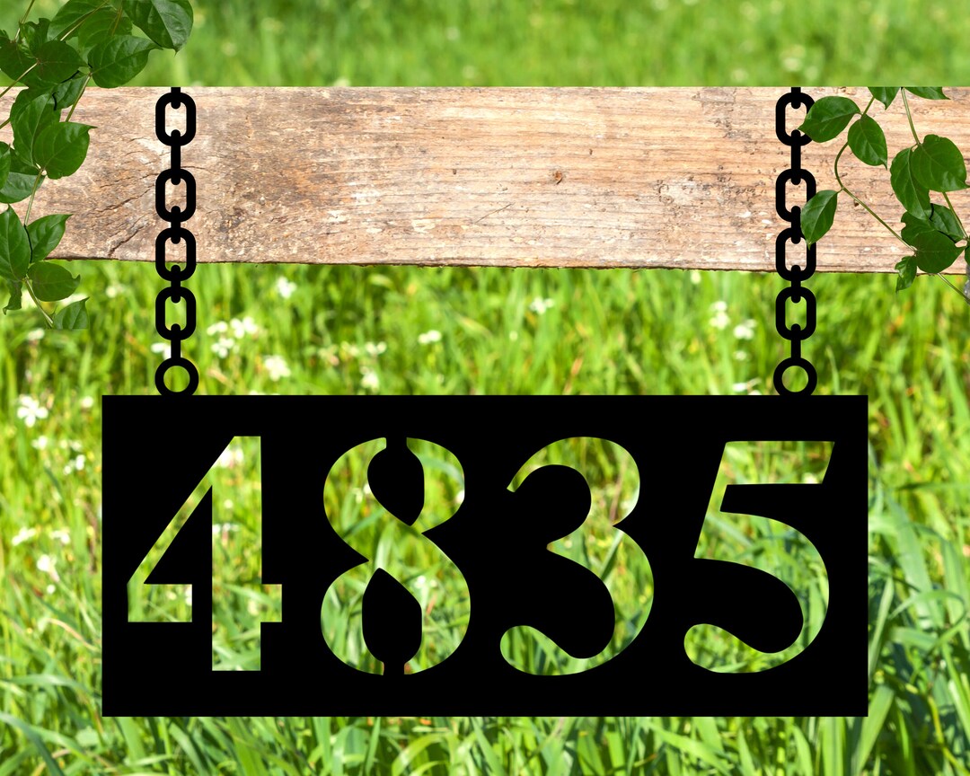 Hanging Address Sign, Metal Address Sign for Yard, Hanging Address ...