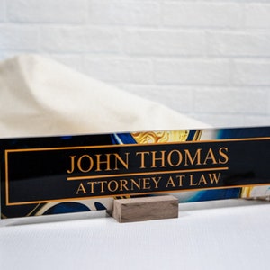 Personalized Name Plate for Desk With Wood Stand, Office Decor ...