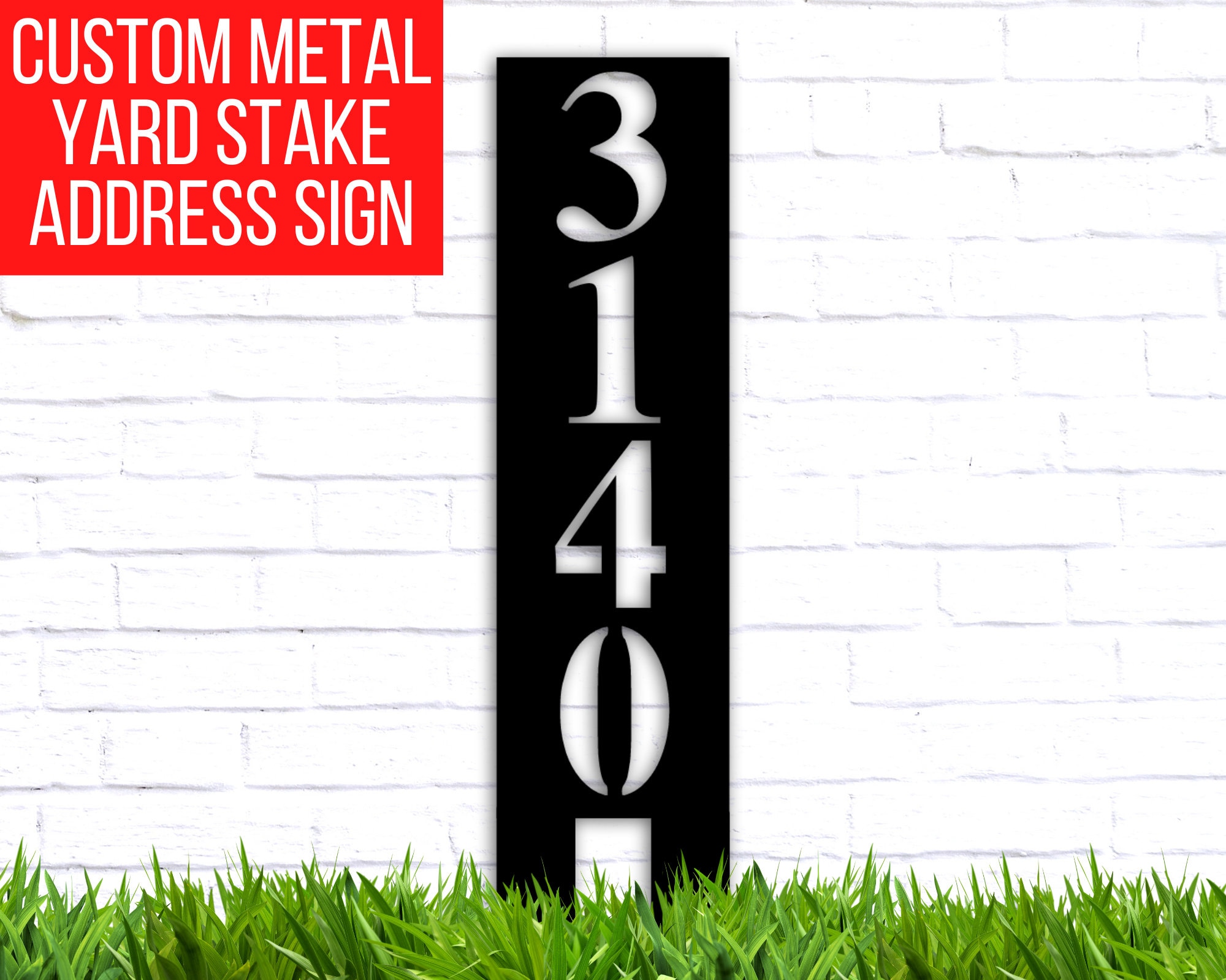 Metal Address Sign With Stakes Lawn Address Sign Custom - Etsy