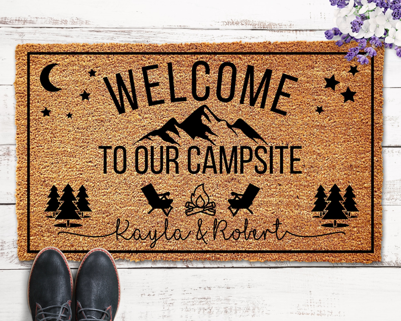 Welcome to Our Campsite Personalized Doormat for Camper Doormat for ...