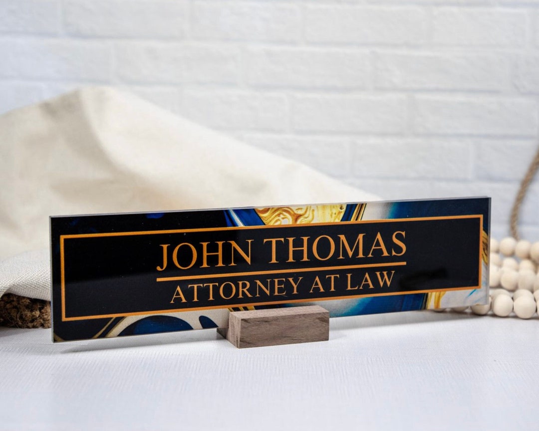 Personalized Name Plate for Desk With Wood Stand, Office Decor ...