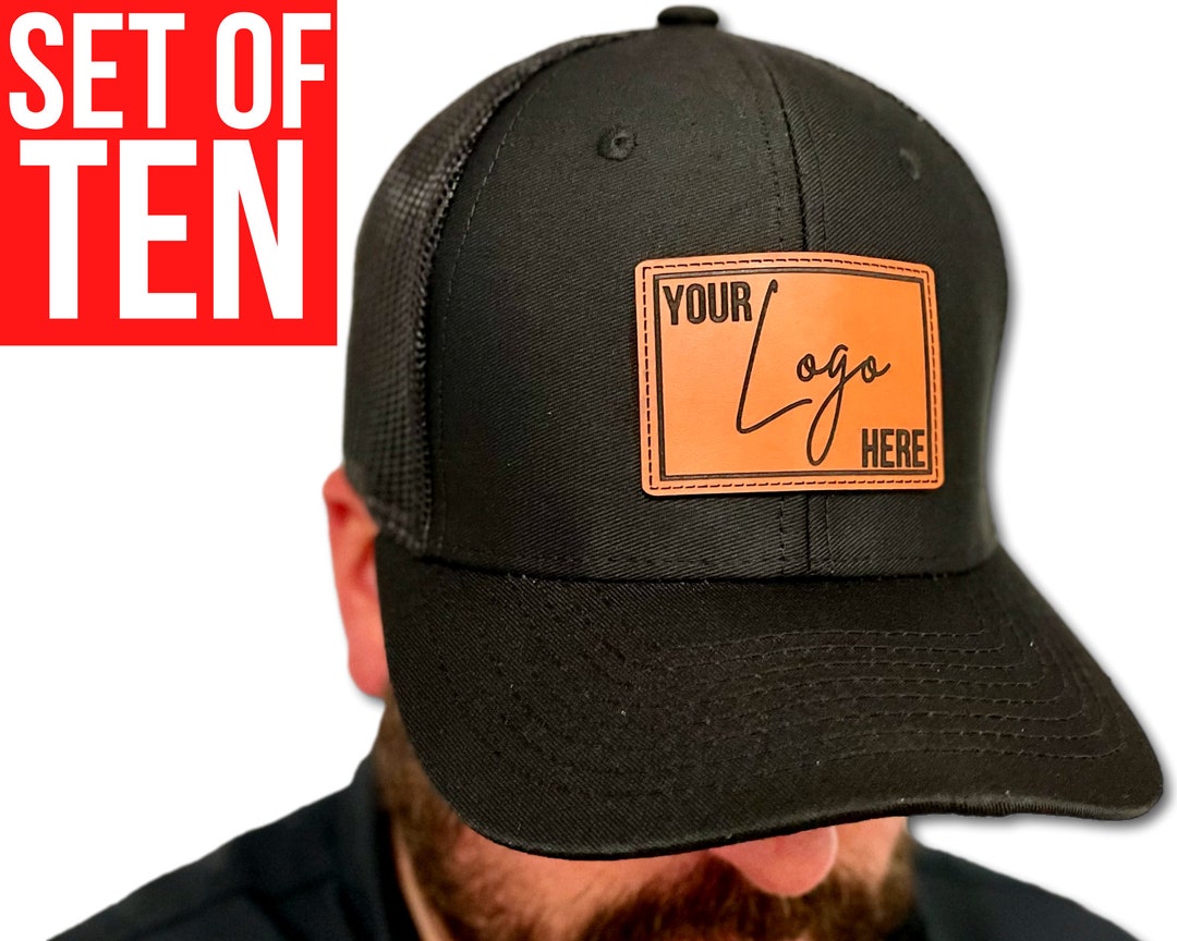 Custom Leather Patch TRUCKER Hats, Laser Engraved Logo on Leather Patch ...