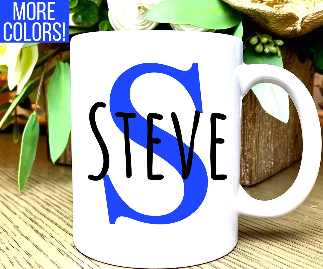 Personalized Mug for Men, Initial and Name Mug, Custom Name ...