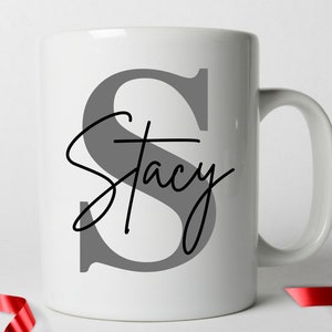 Personalized Coffee Mug, Monogram Coffee Mug, Coffee Mug With Letter ...