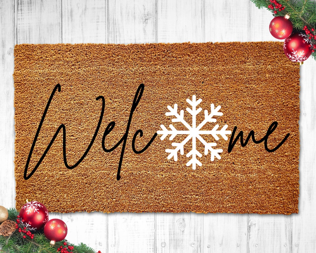 Welcome Snowflake Doormat, Winter Doormat, Welcome Mat, Winter Decor ...