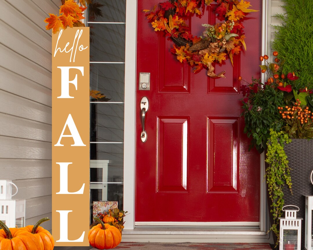Hello Fall Porch Sign, Fall Decor, Fall Decorations, Signs, Fall Wood ...