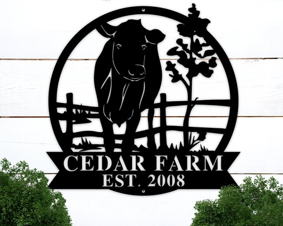 Custom Cow Farm Sign Metal Cow Sign Personalized Cow Metal | Etsy