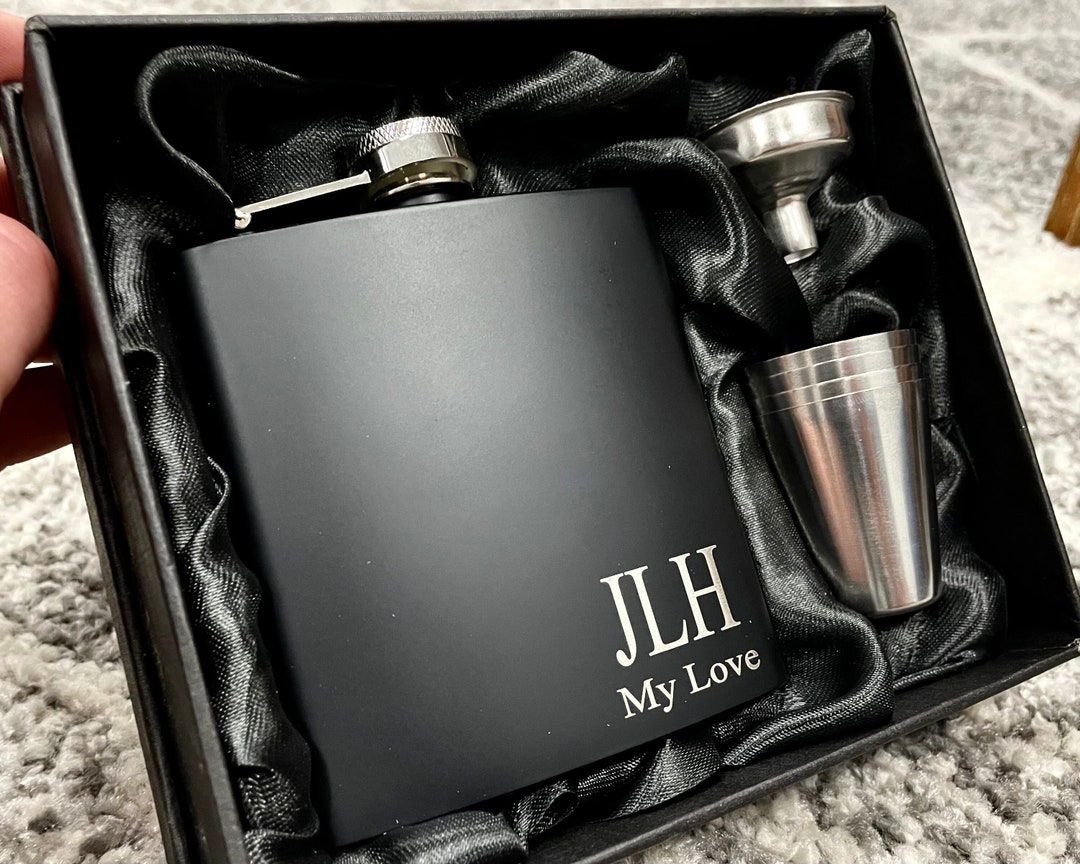Personalized Flask Set, Groomsmen Flask Set, Engraved Flask ...