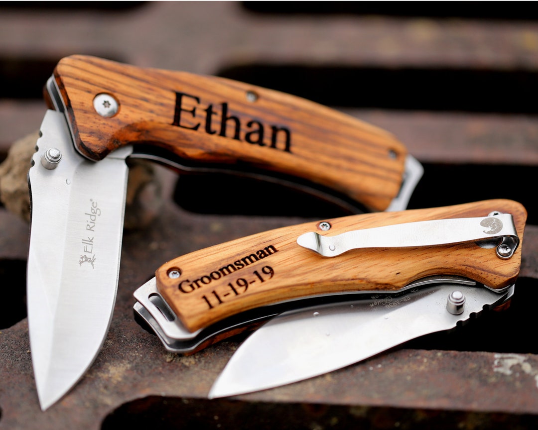 PERSONALIZED POCKET KNIFE - Knife Engraving - Groomsmen Gift - Gift for ...