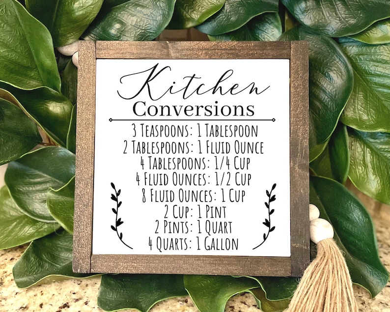 Kitchen Conversion Sign Measurements Wood Sign Home Decor - Etsy
