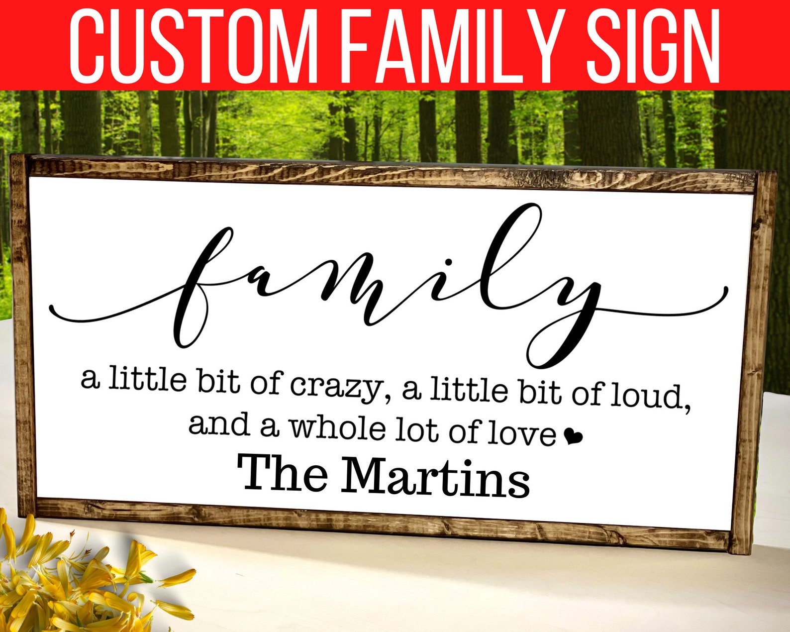 Personalized Family Sign Family Wood Sign Little Bit of - Etsy