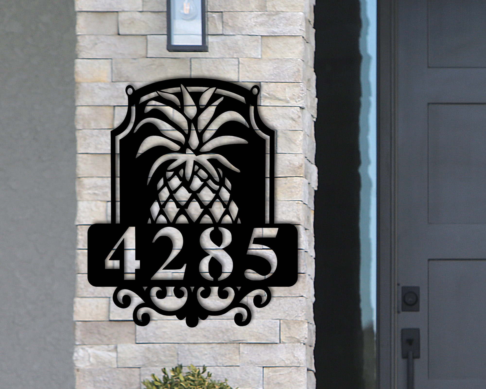 Pineapple Address Sign Custom Metal Address Sign Beach House - Etsy