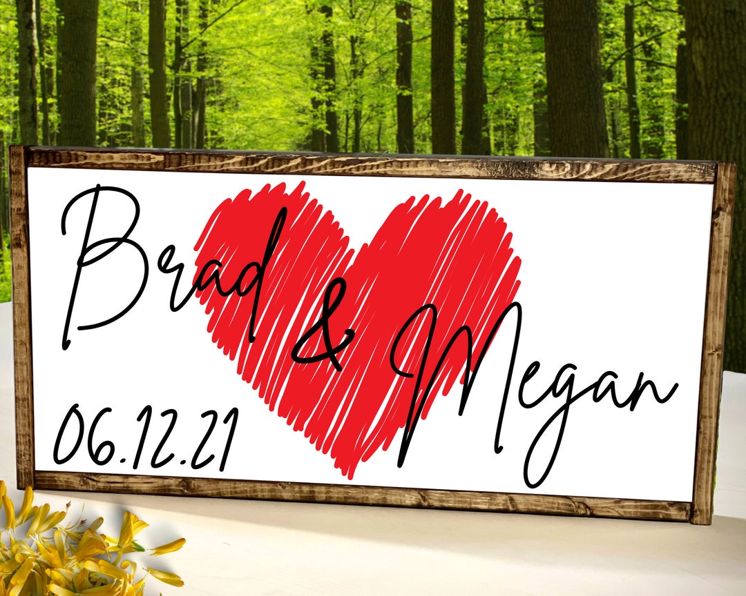 Couples Name Sign, Personalized Valentines Decor, Valentines Day Gift ...