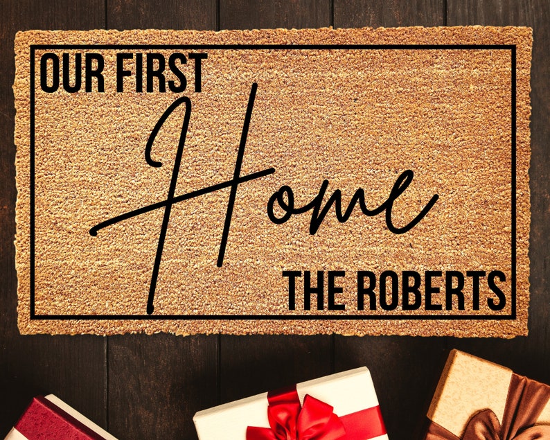 Our First Home Custom Doormat, First Home Gift, New Home Gift ...