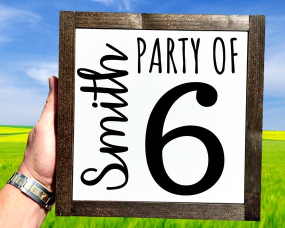 Custom Party of Sign Party of 4 Party of 6 Party of 5 | Etsy