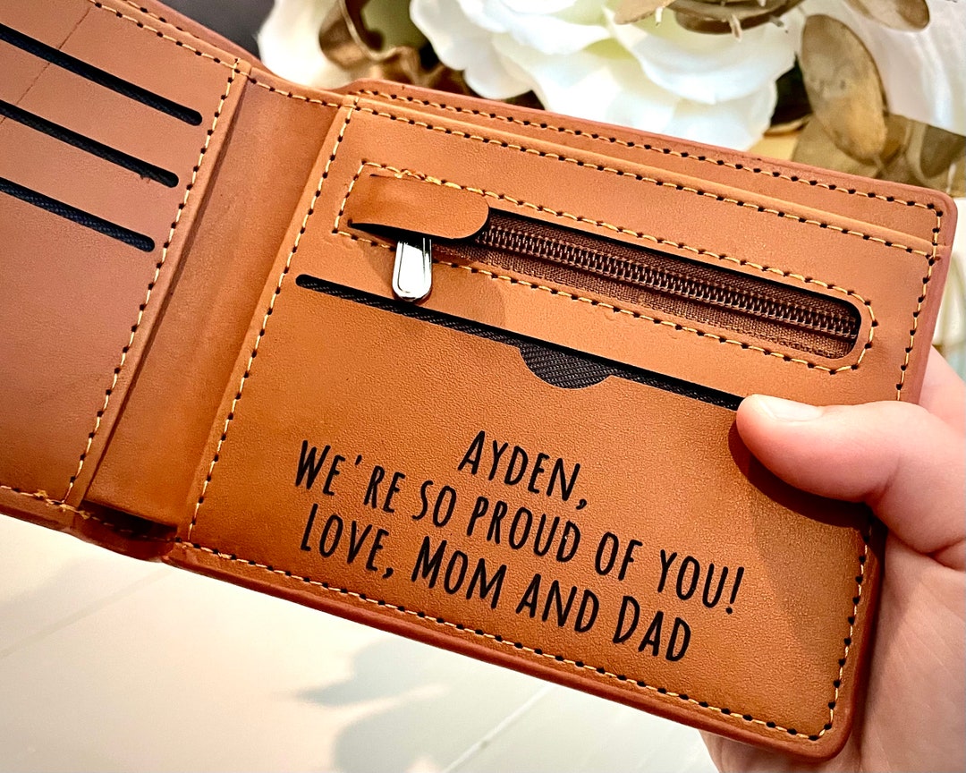 Personalized Gift for Son From Mom and Dad, Personalized Wallet for Son ...