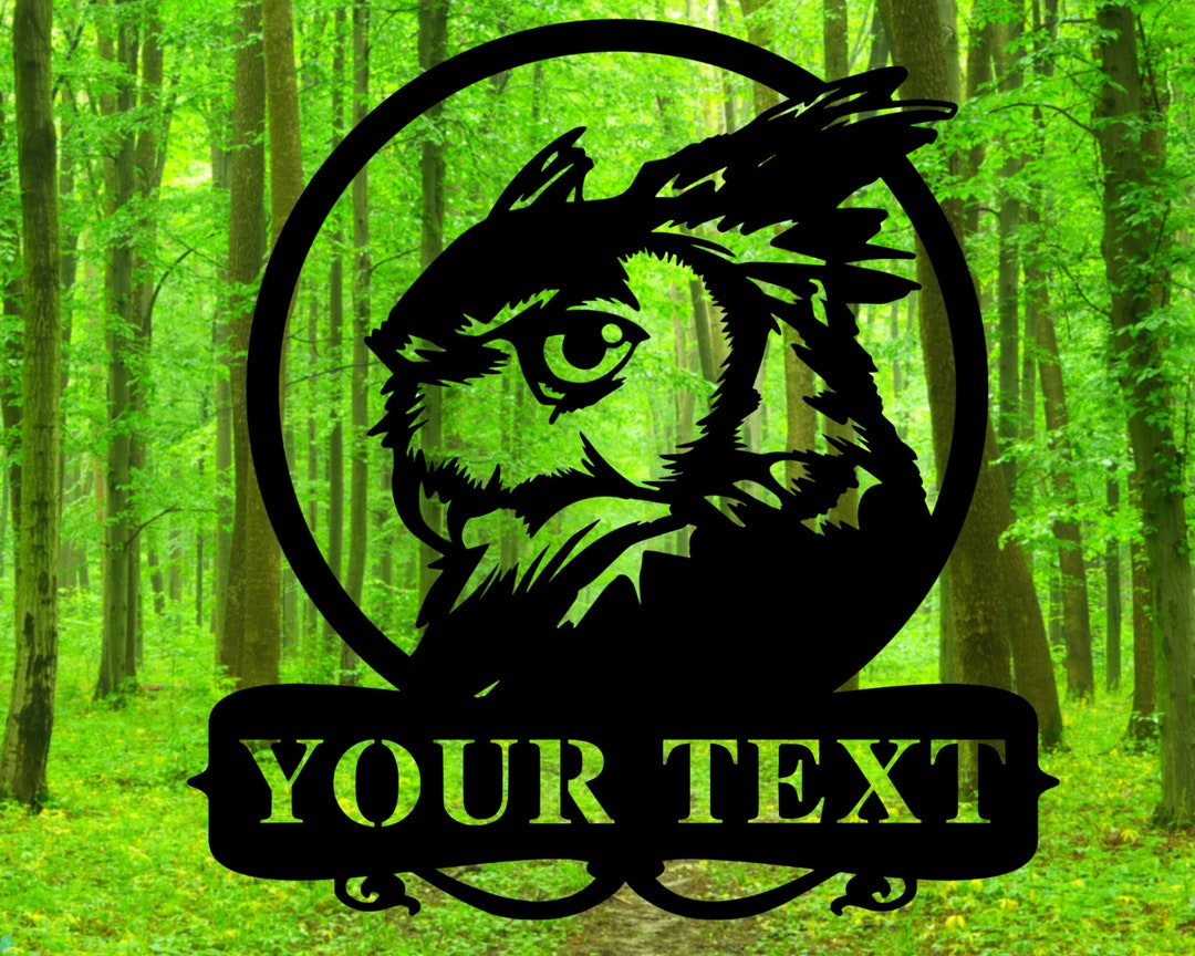 Custom Owl Metal Sign, Personalized Metal Owl Sign, Owl Metal Wall Art ...