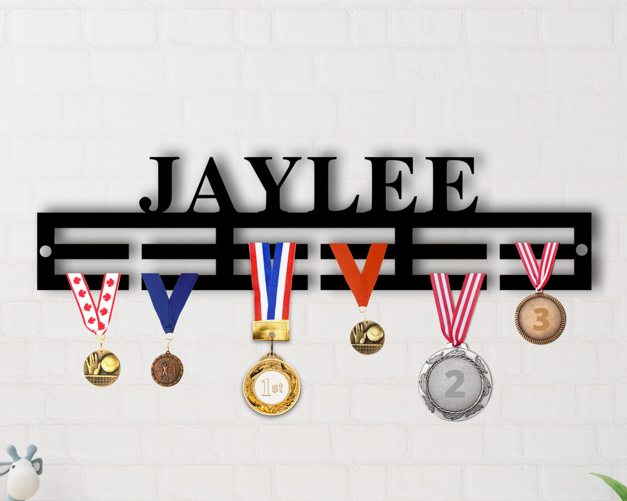 Custom Sports Medal Display Personalized Metal Name Sign 12 - Etsy