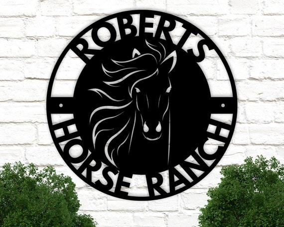Custom Horse Ranch Sign Horse Farm Sign Equestrian Metal | Etsy