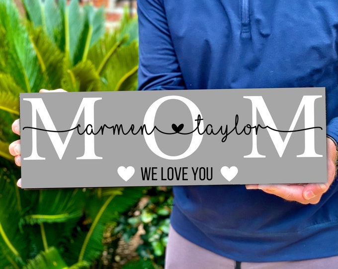Mom Sign With Kids Names, Mothers Day Gift, Personalized Gift for Mom ...