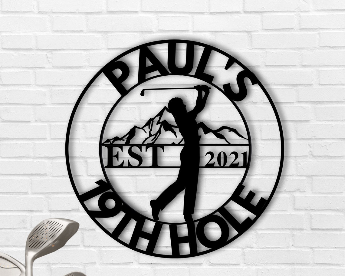 Personalized Golf Sign Golf Decor Golf Wall Art 19th Hole - Etsy
