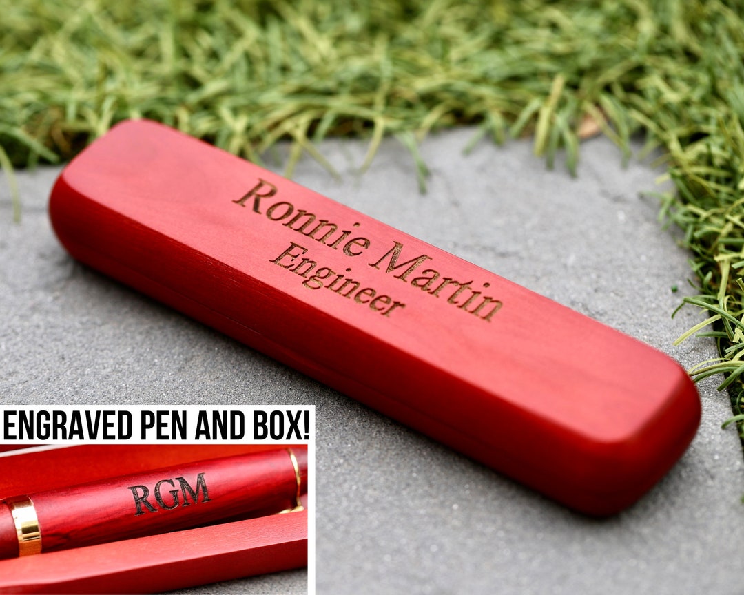 Engraved Pen Case, Personalized Wood Pen, Pen Holder, Business Gifts ...