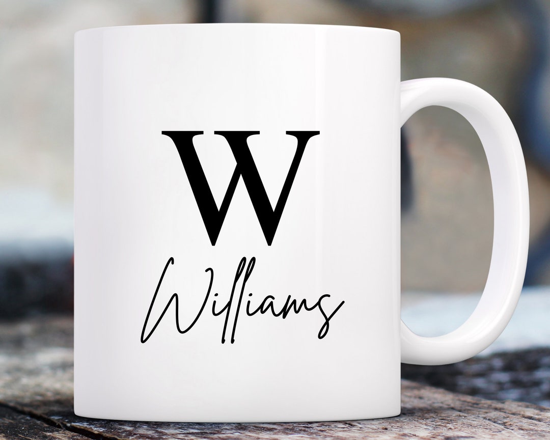 Personalized Coffee Mug, Monogram Coffee Mug, Coffee Mug With Letter ...