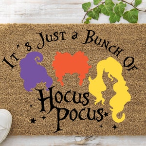 Its Just a Bunch of Hocus Pocus Doormat, Halloween Doormat, Welcome Mat ...