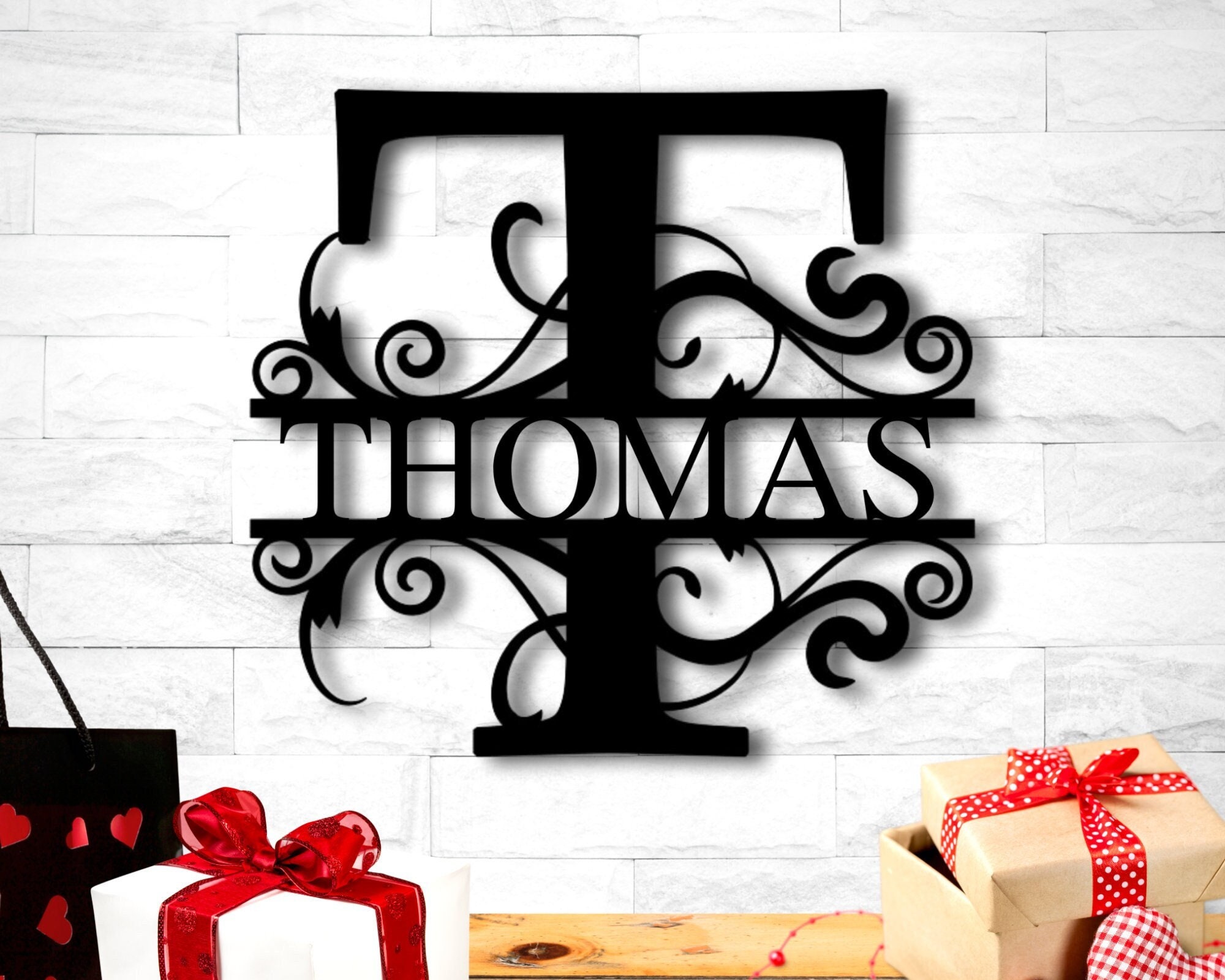 Custom Family Name Metal Sign Metal Monogram Sign Door - Etsy