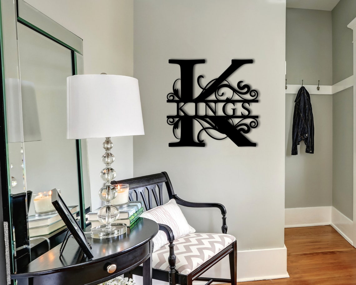 Custom Family Name Metal Sign Metal Monogram Sign Door | Etsy