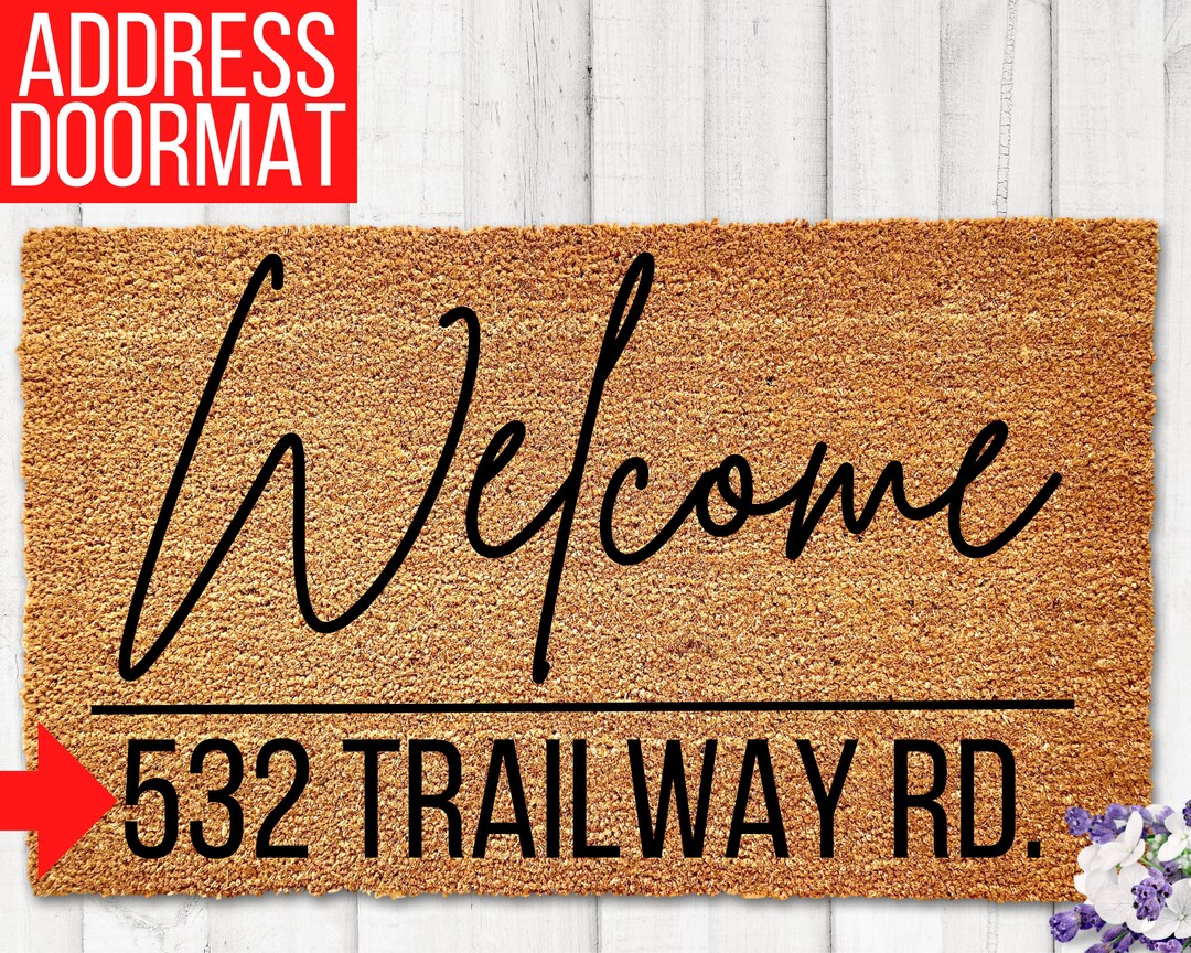 Personalized Address Doormat, Custom Address Welcome Mat, Wedding Gift ...