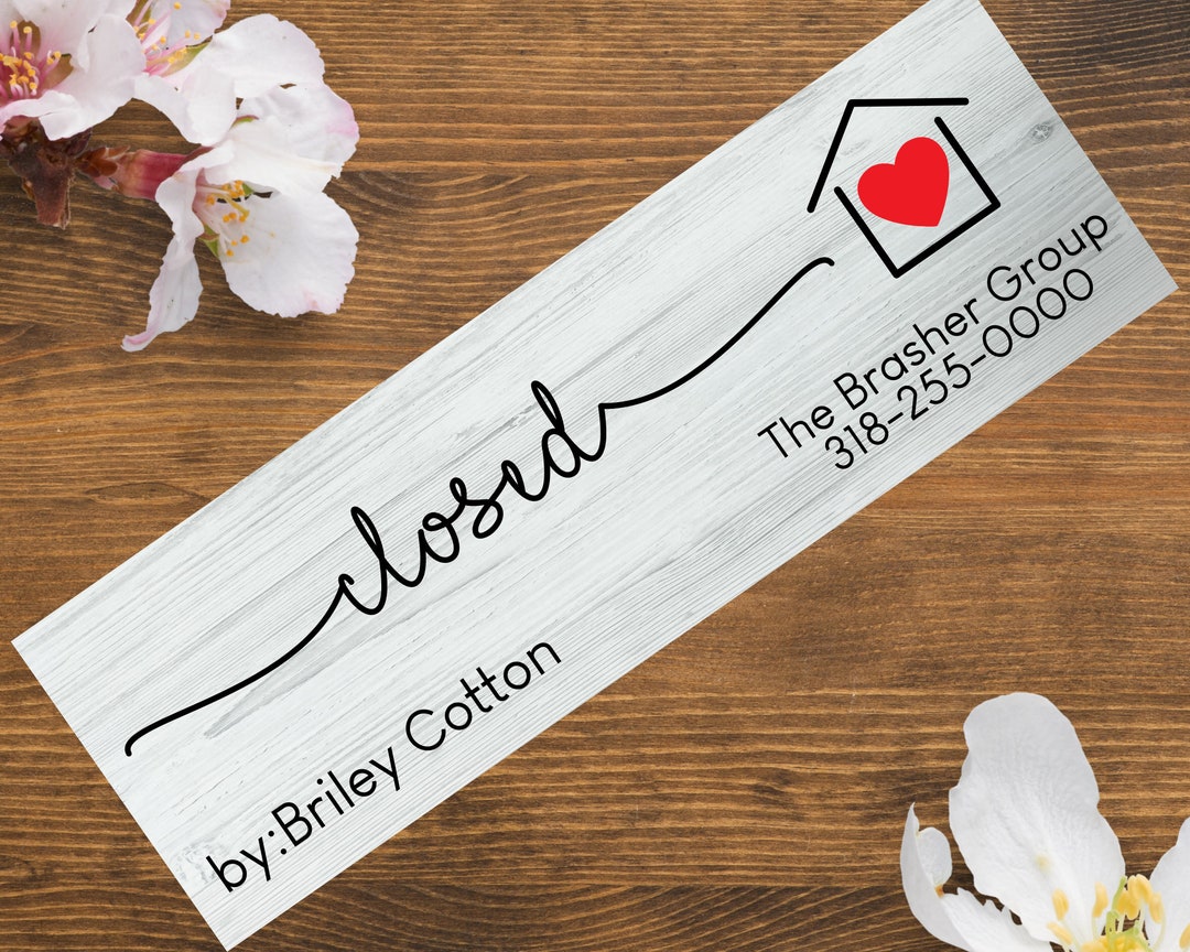 Personalized Closed Wood Sign for Realtor, Closing Gift Real Estate ...