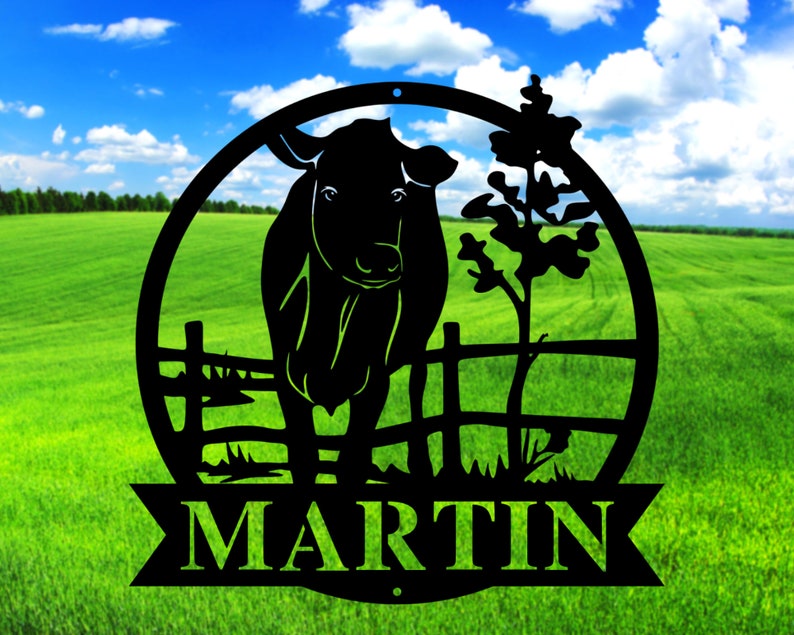 Custom Cow Farm Sign Metal Cow Sign Personalized Cow Metal | Etsy