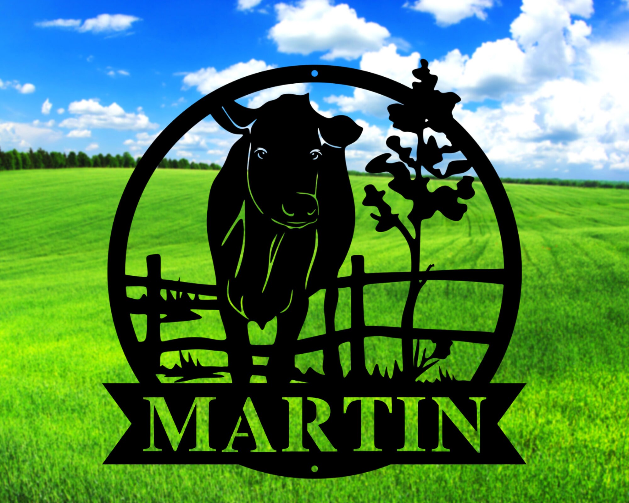 Custom Cow Farm Sign Metal Cow Sign Personalized Cow Metal - Etsy