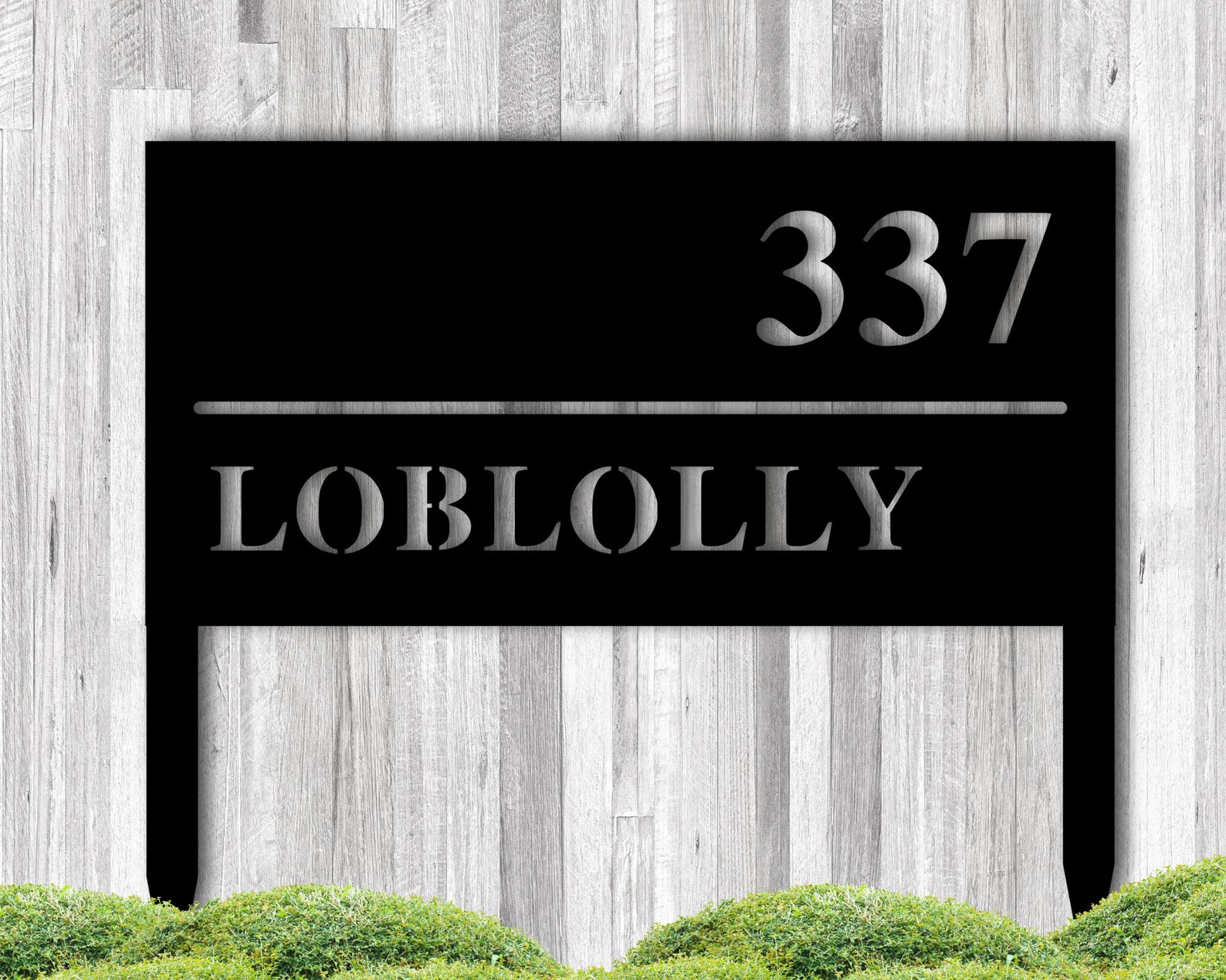 Lawn Mounted Personalized Address Plaque, Custom Metal Address Sign ...