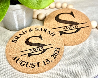 Personalized Coaster, Wedding Gift, Bridal Shower Gift, Engagement Gift ...