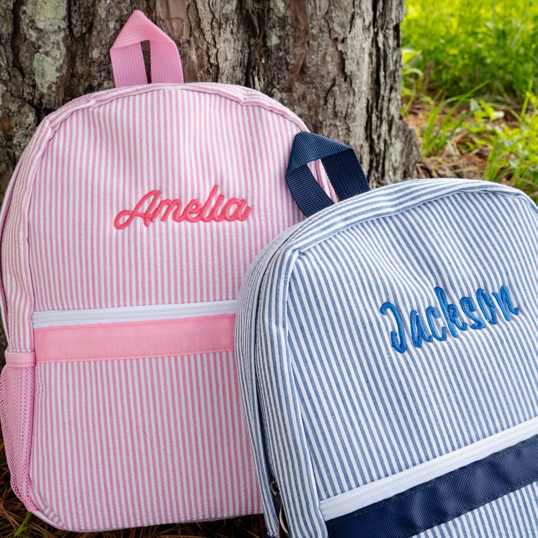 Personalized Toddler Backpack in Seersucker Colors, Flower Girl Gift ...