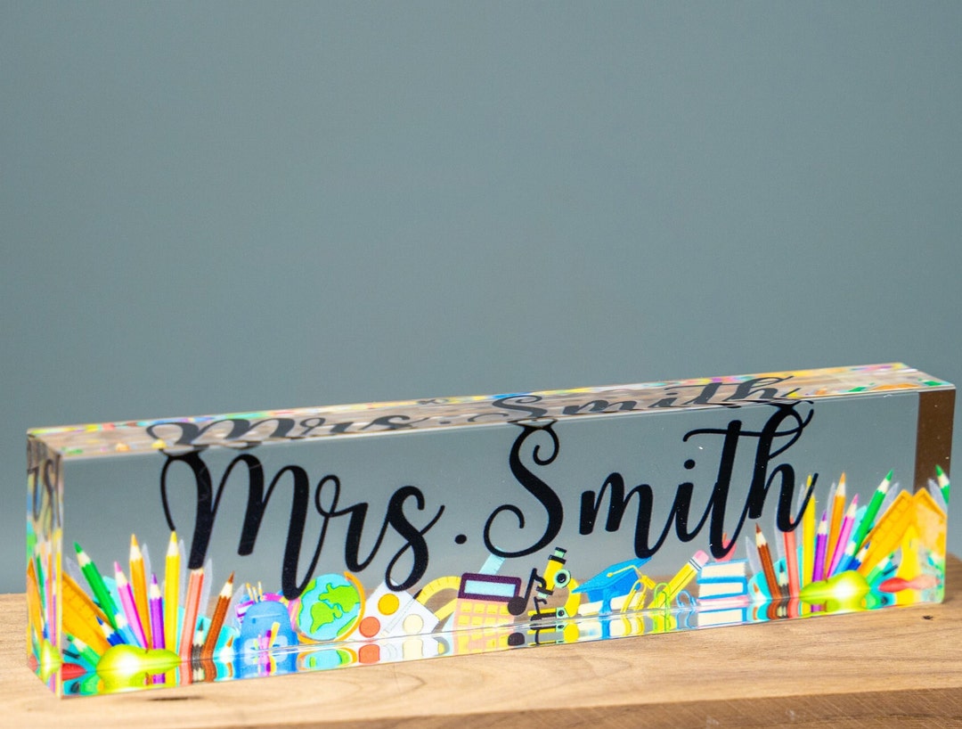 Teacher Back to School Gift Custom Desk Name Plate Plaque Teacher ...