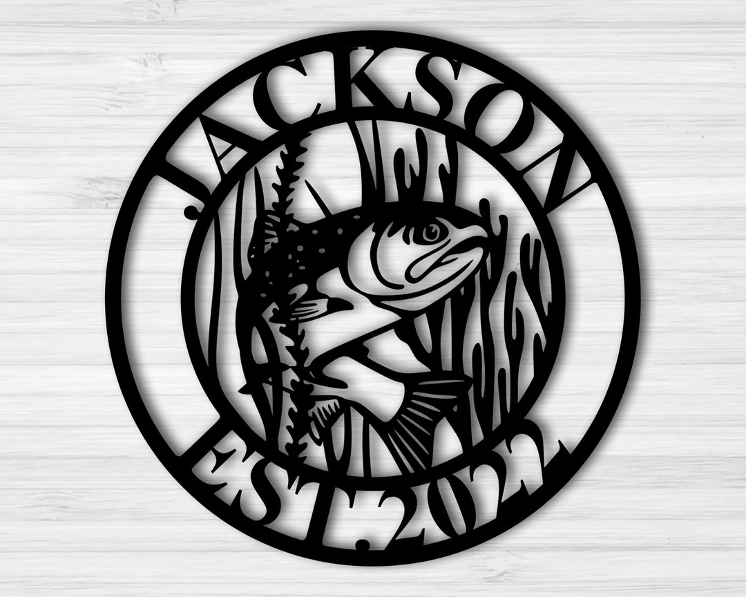 Fish Metal Name Sign, Trout Fishing Metal Monogram, Fishing Gifts for ...