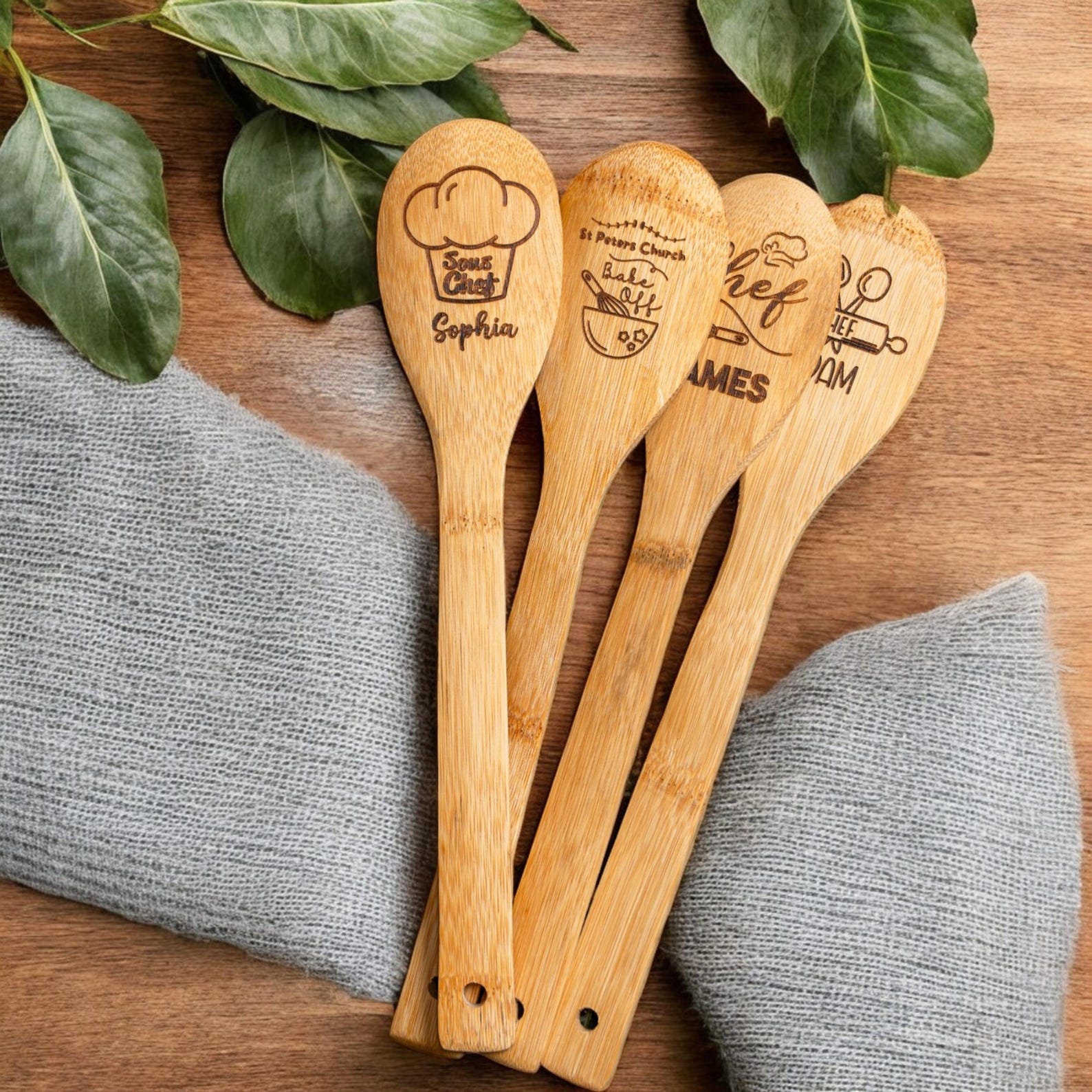 Chef Design - Personalized Wooden Spoon, Head Chef, Sous Chef, Cooking ...
