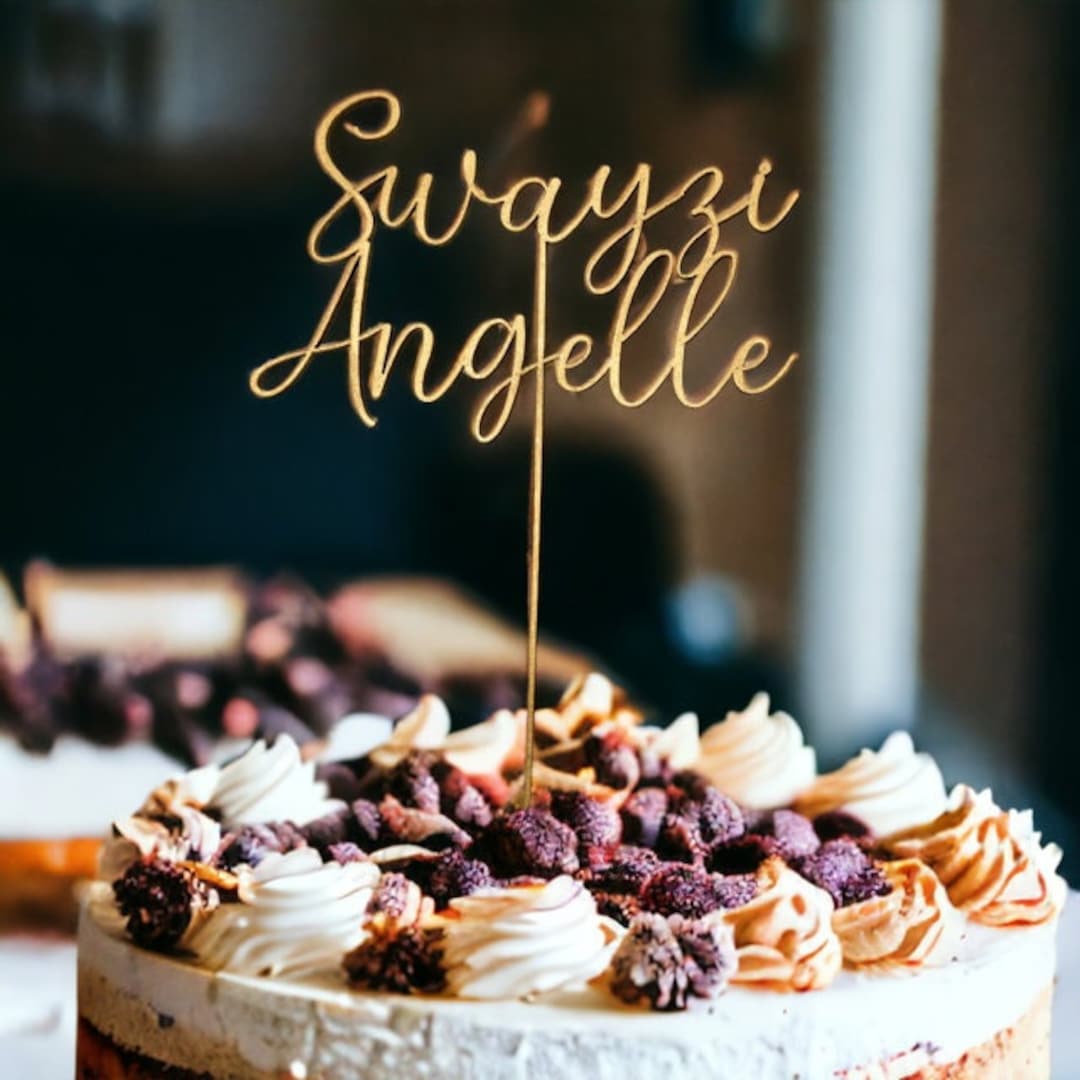 Gold Cake Topper for Wedding, Personalized Cake Topper, Rustic Wedding ...