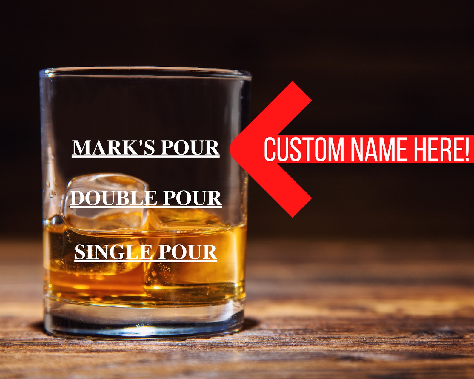 Custom Pour Line Whiskey Glass Personalized Rocks Glass | Etsy