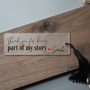 My Story Bookmark Thank You Being Part Love Gift Idea for Bookmark ...