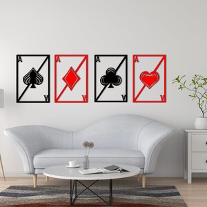 Gambit Full Aces Wall Decor, Poker Wall Art, Man Cave Decor, Livingroom ...