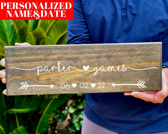 Personalized Couple Names Sign Wedding Gift Idea Anniversary | Etsy