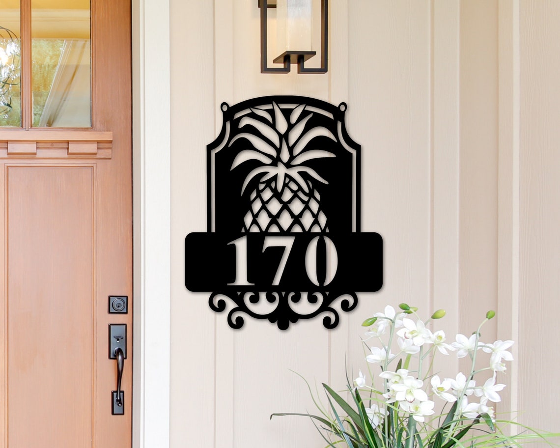 Pineapple Address Sign Custom Metal Address Sign Beach House - Etsy
