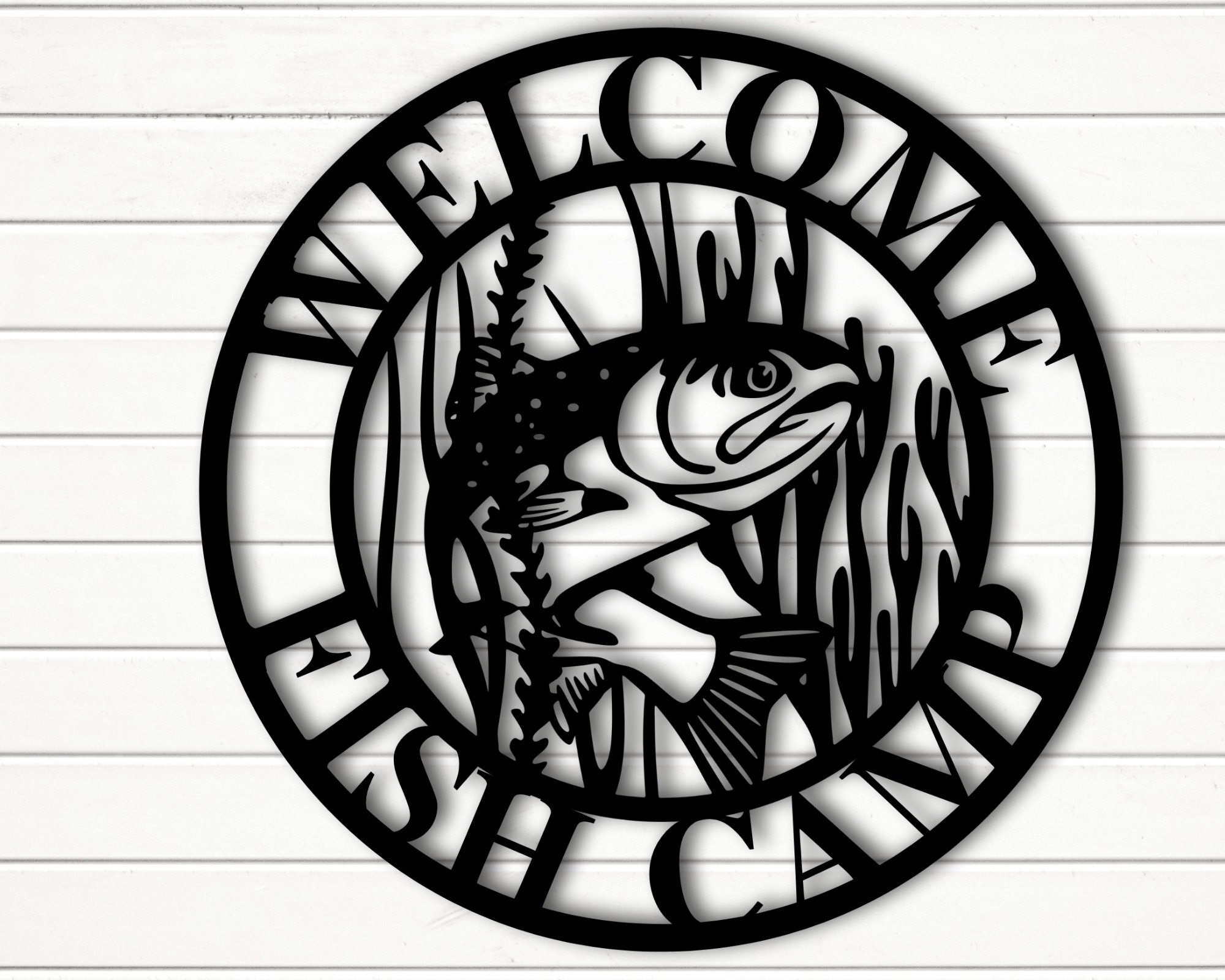 Fish Metal Name Sign Trout Fishing Metal Monogram Fishing - Etsy