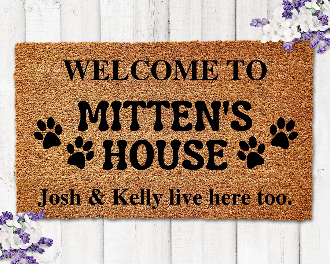Welcome Mat for Cat-door Mat for Cats-personalized Door Mat-custom ...