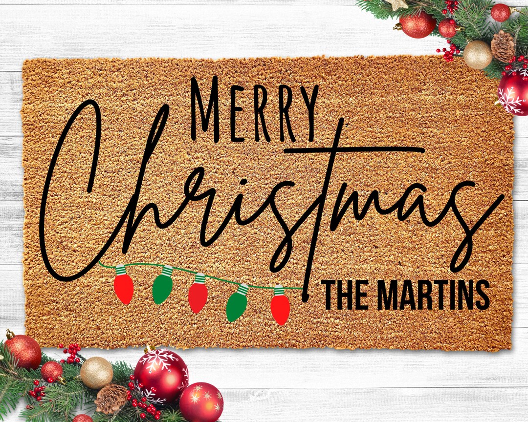 Merry Christmas Doormat, Doormat, Door Mat, Custom Doormat, Custom ...
