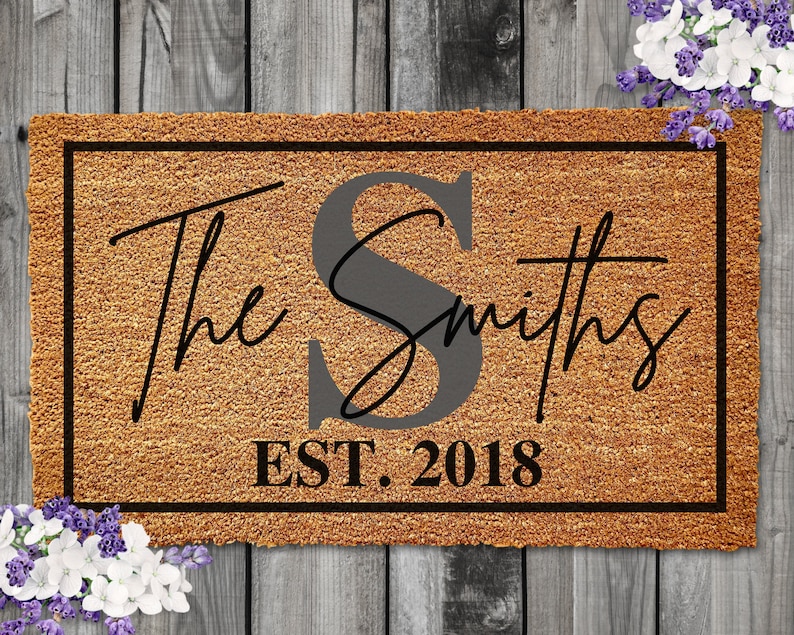 Personalized Wedding Gift Last Name Doormat Family Name Door - Etsy